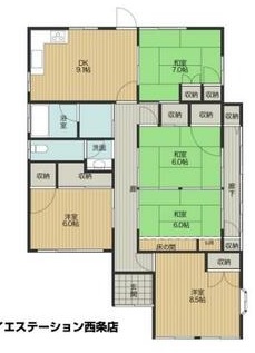 高田1丁目 平屋建 5DK 間取図 | 株式会社 KURASUMU